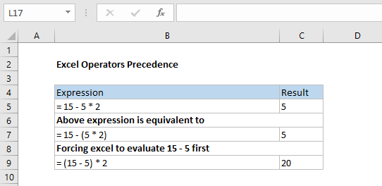 Excel Operators Precedence - AlphaCodingSkills Excel Operators Precedence - AlphaCodingSkills